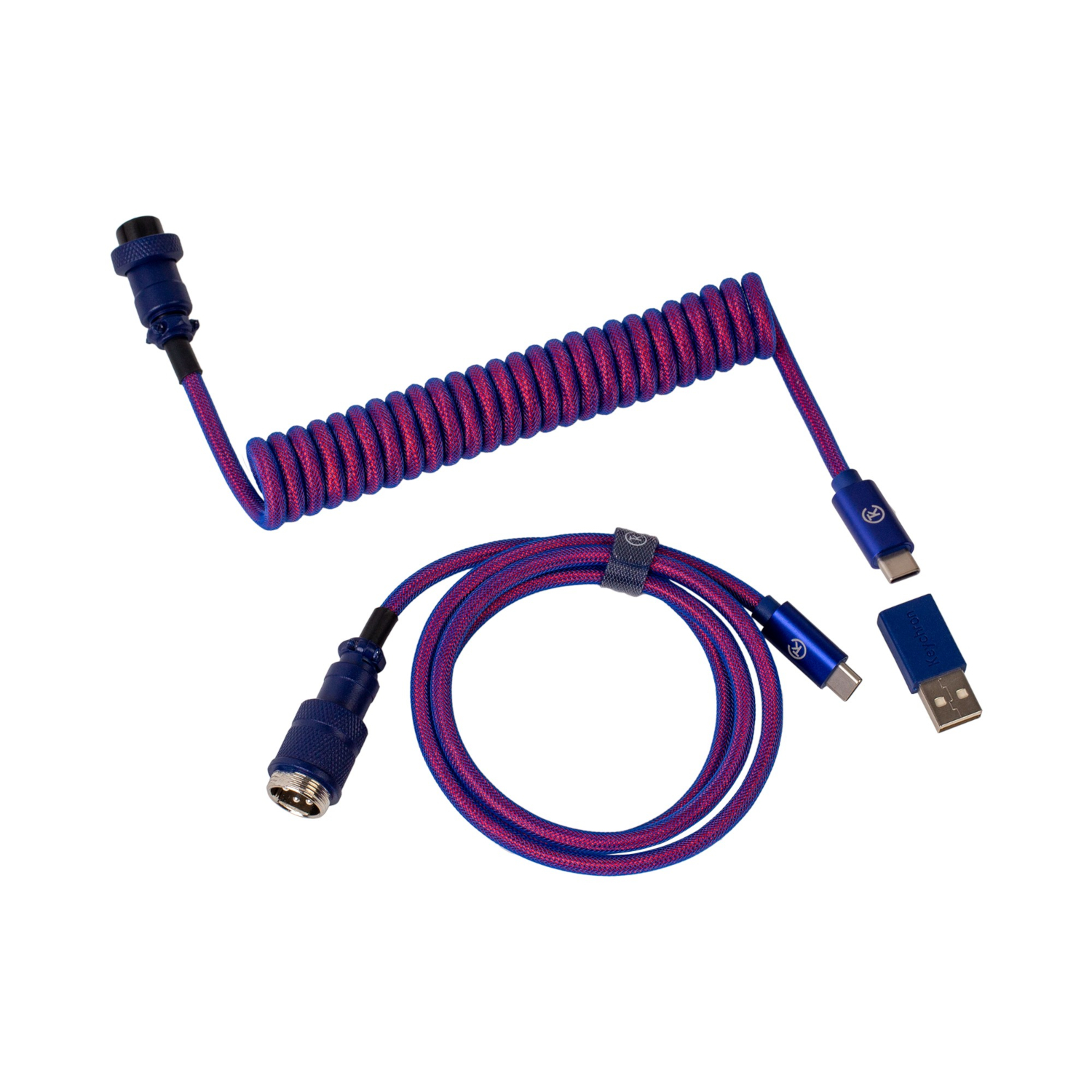 Keychron Premium Coiled Aviator USB Cable | Type-C + USB-A Adapter ...